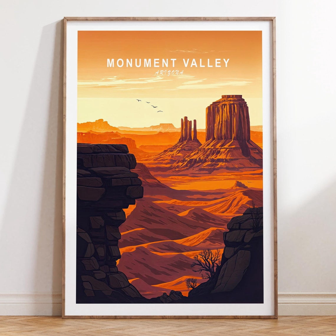 Monument Valley Travel Poster, Monument Valley Arizona Wall Art ...