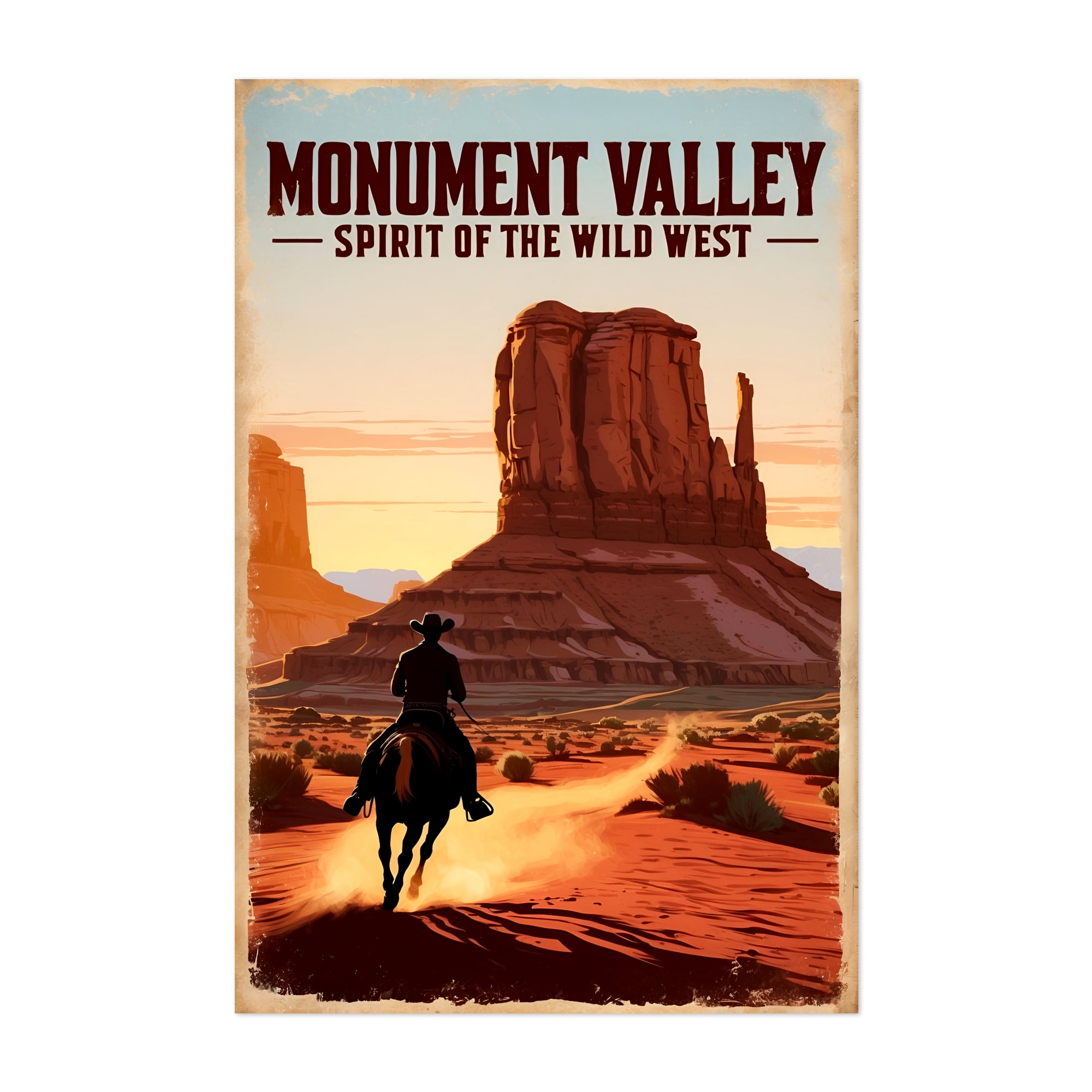 Monument Valley Vintage Travel Poster – Spirit of the Wild West ...