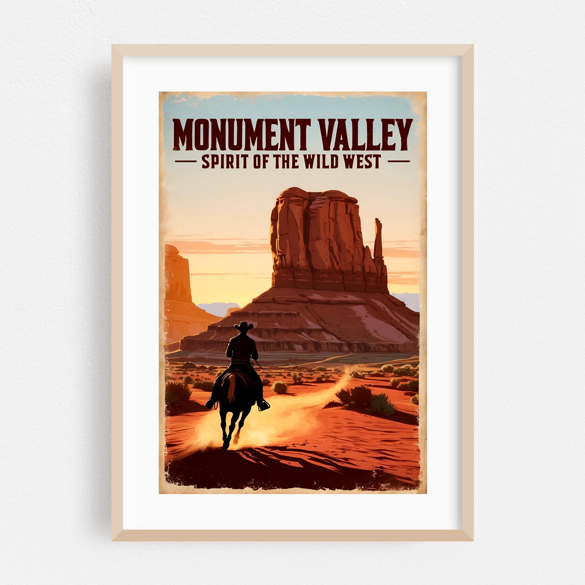 Monument Valley Vintage Travel Poster – Spirit of the Wild West ...