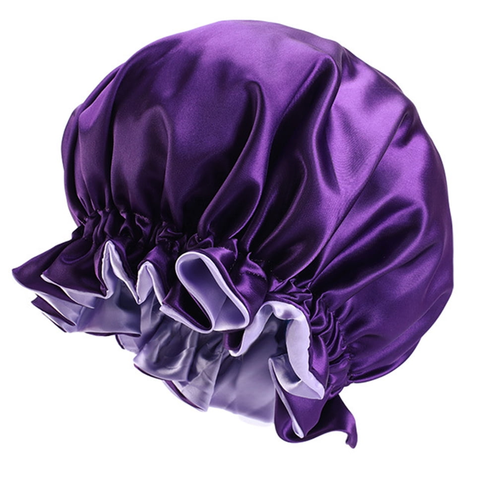 Monyance Adjustable Hair Bonnet Satin Sleep Cap for Bathroom & Home(14 ...