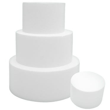 Set of 4 Round Foam Cake Dummies in Varying Sizes for 16" Tall Fake ...