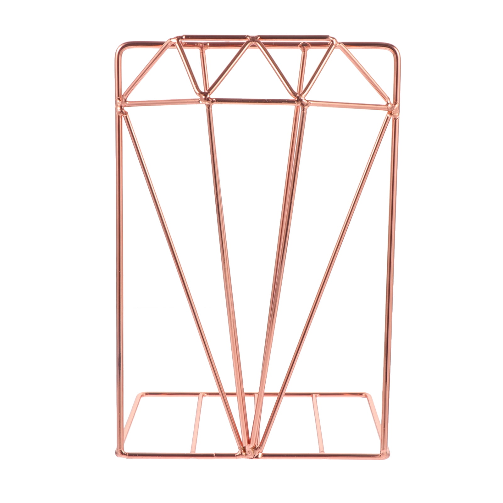 Monyance Iron Bookends Rose Gold Geometric Bookend for Shelves - Heavy ...