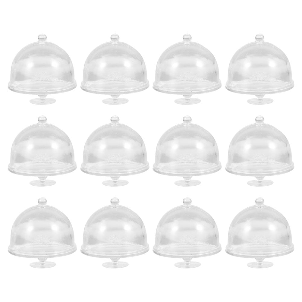 Monyance Mini Cake Plate With Cover 12 Plastic Mini Cake Stand Cupcake ...