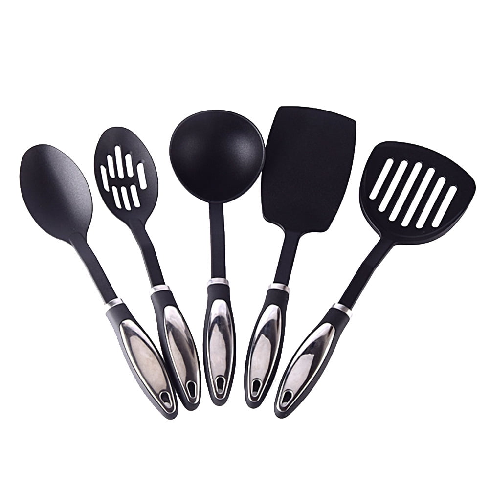 Monyance Non Stick Cooking Tools Black Nylon Kitchen Utensils Set, Heat ...