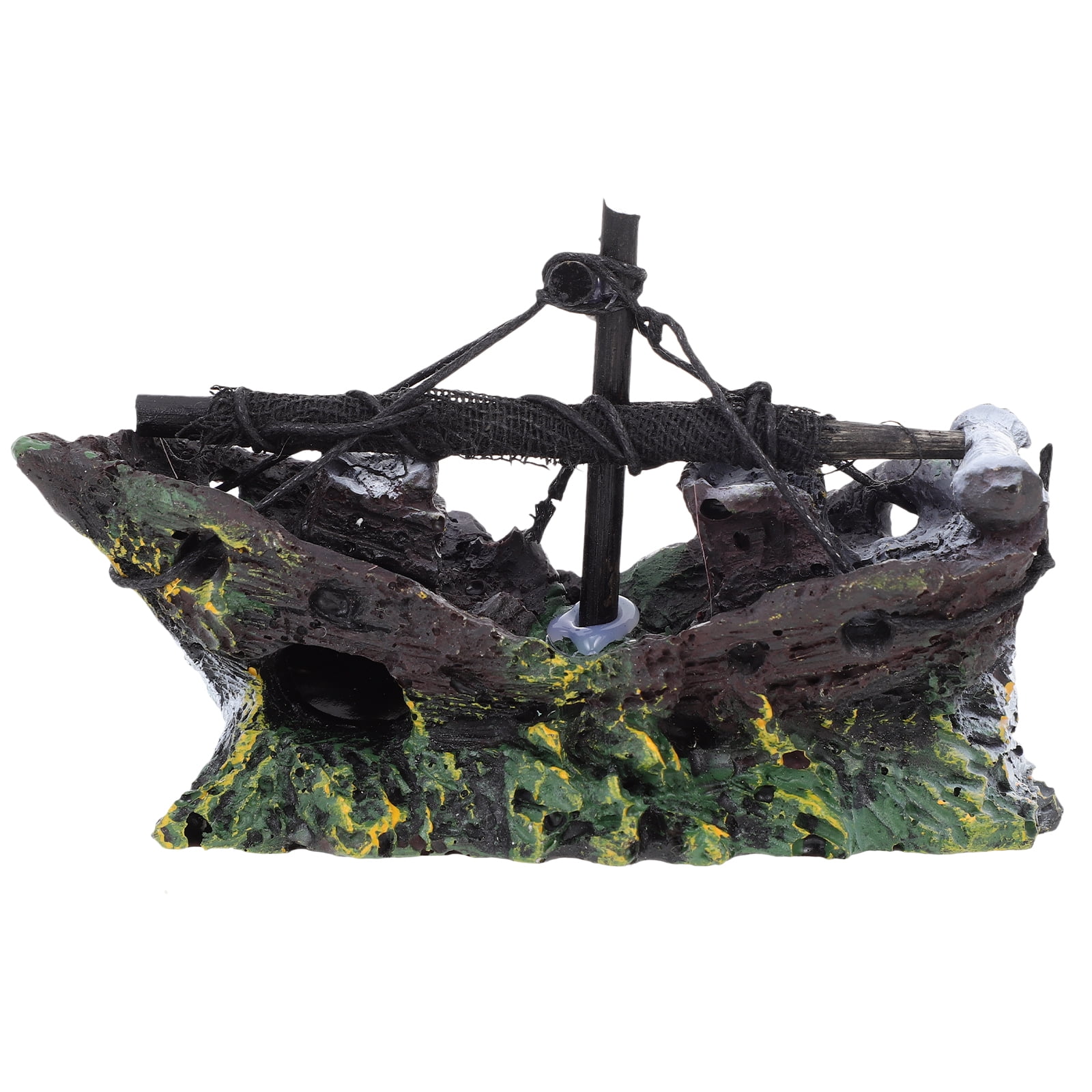 Monyance Pirate Sunken Ship Ornament Aquarium Shipwreck Decor Pirate ...