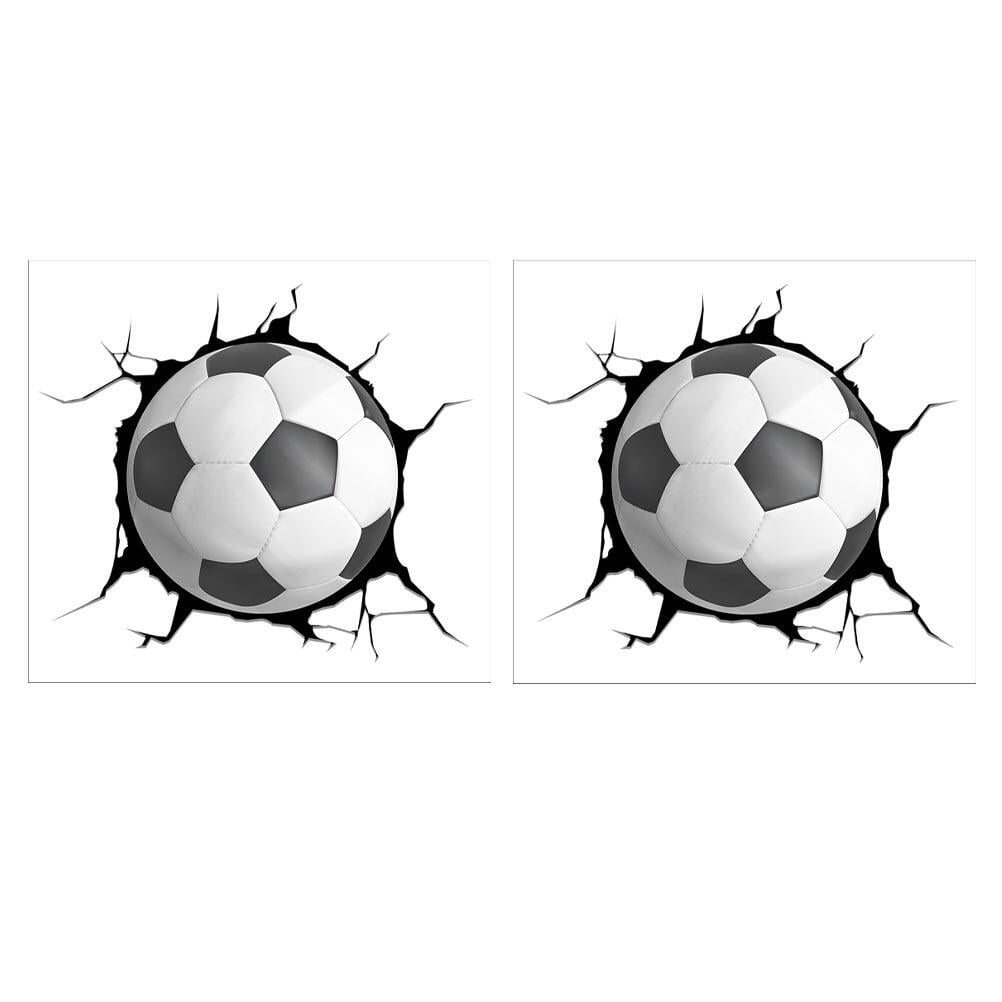 Monyance Soccer Balls Decals 3D Football Wall Sticker: Soccer Hole View ...
