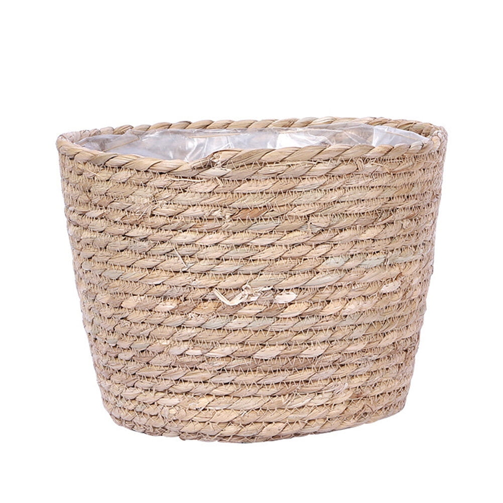 Monyance Straw Woven Plant Holder Woven Seagrass Planter Basket with ...