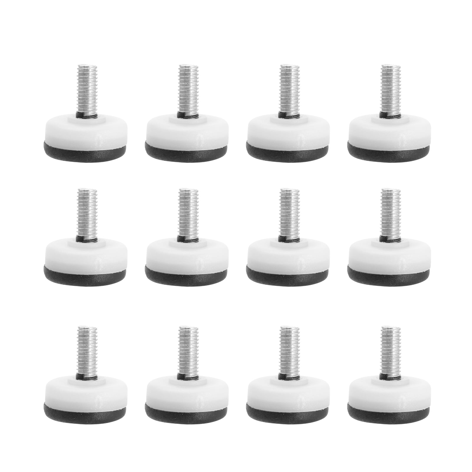 FRCOLOR 20Pcs Round Base Threaded Stem Plastic Iron Furniture Levelers ...
