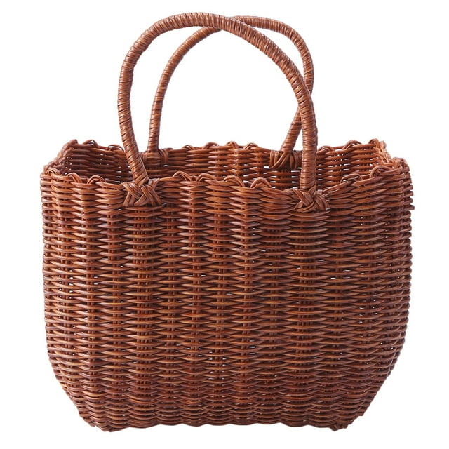 Monyance Tote Basket Basket Wicker Picnic Storage Woven Fruit Rattan ...