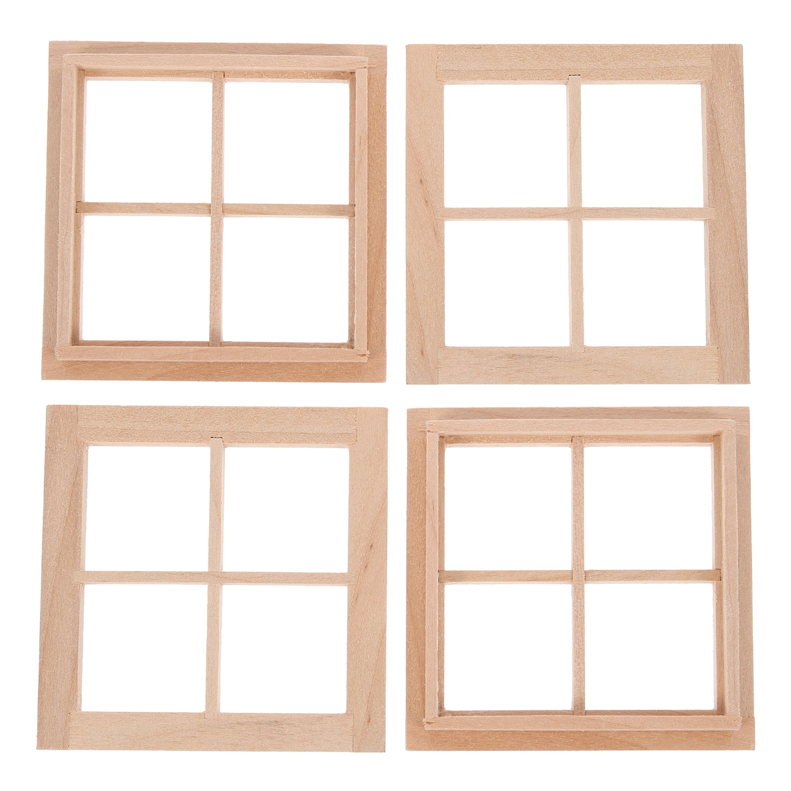 Monyance Window Frame Decor 4pcs Unpainted DIY Wooden Window Frames ...