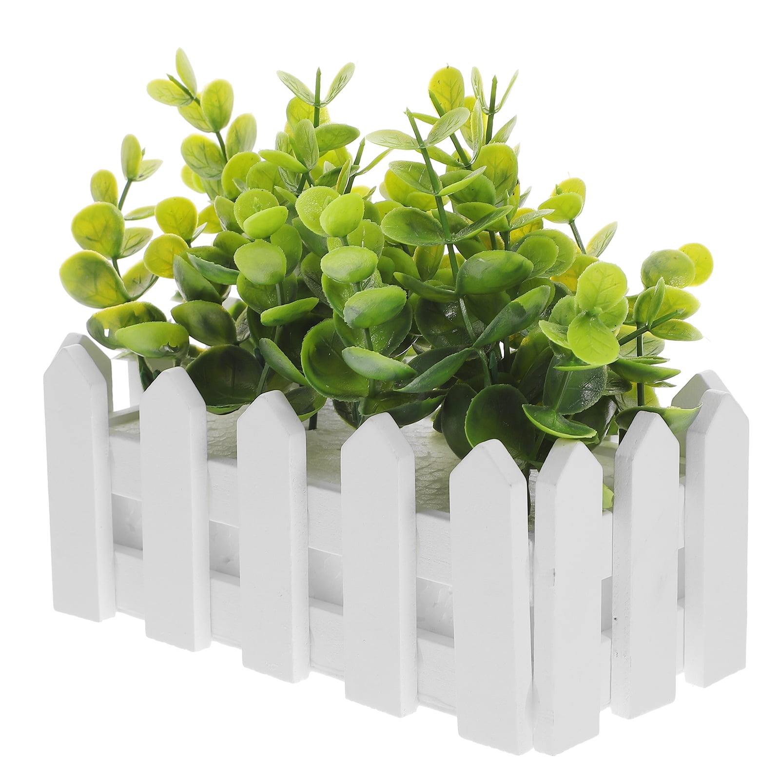 Monyance fake eucalyptus with wooden fence Artificial Eucalyptus Plant ...