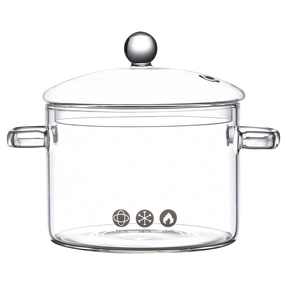 Monyance glass cooking pot with lid High Borosilicate Glass Stew Pot ...