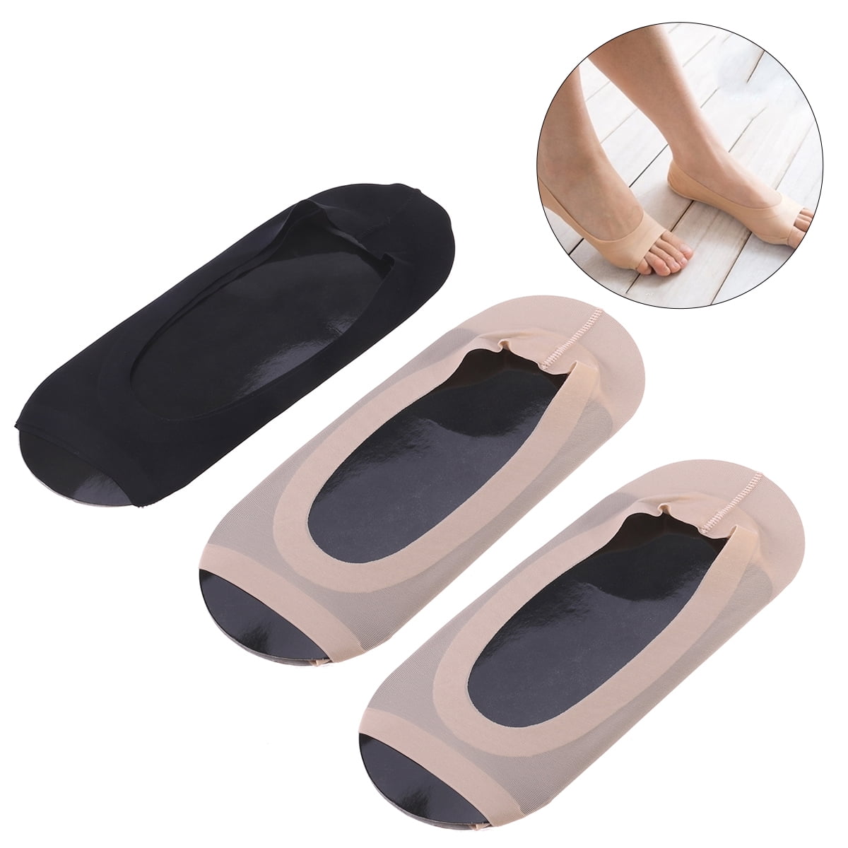 Monyance invisible toeless sock 3 Pairs Invisible Peep Toe Socks Non ...