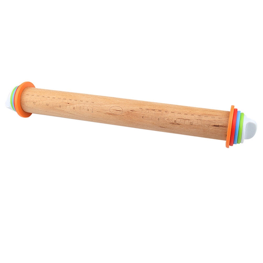 Monyance non-stick rolling pin Beech Wood Rolling Pin with Scale ...