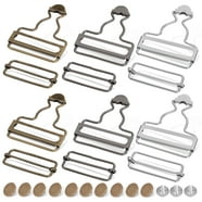 12 Sets Metal Buckles Dungaree Buckles with Rectangle Slider Fasteners ...