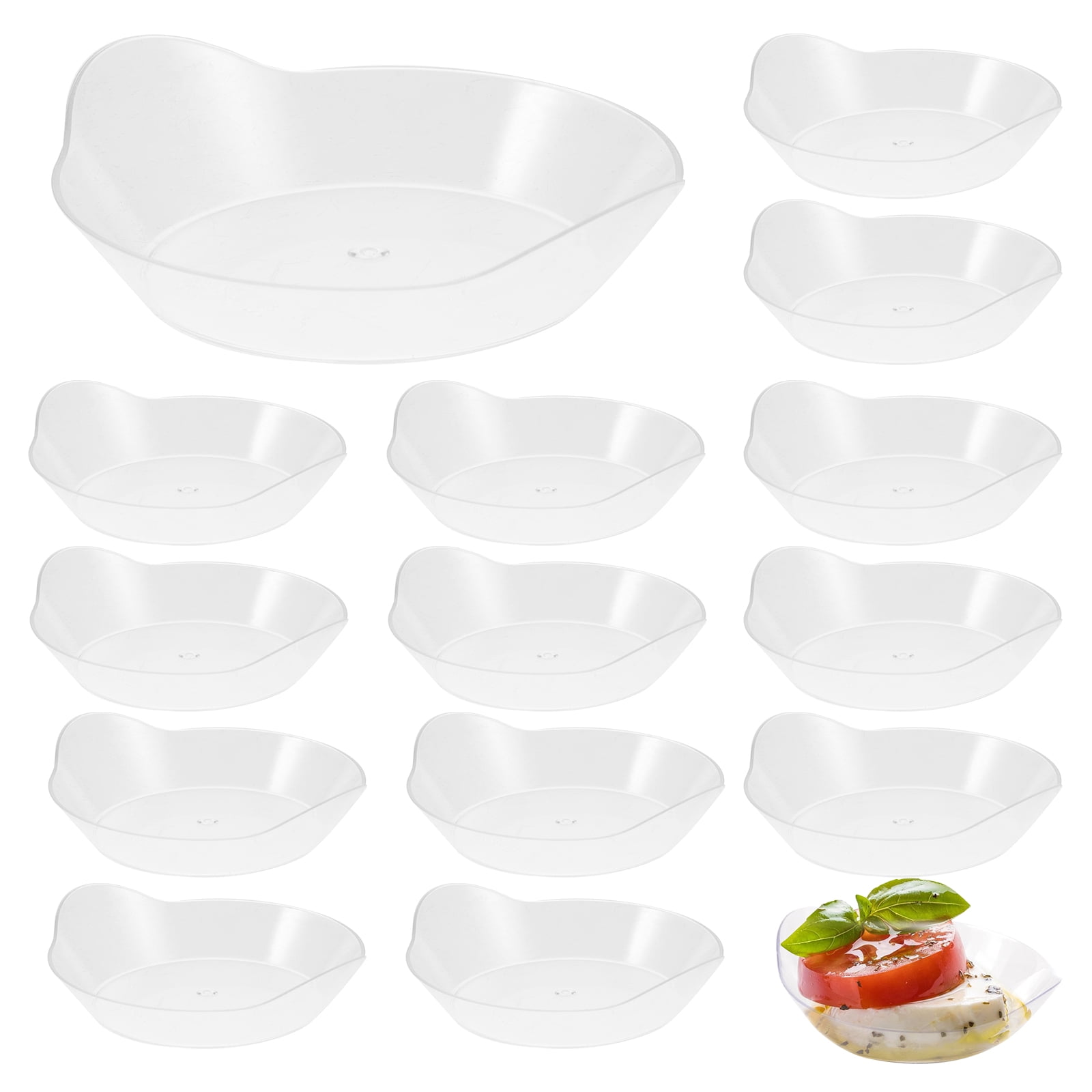 Monyance plate bowl 50 Clear Plastic Mini Dessert Plates for Parties ...