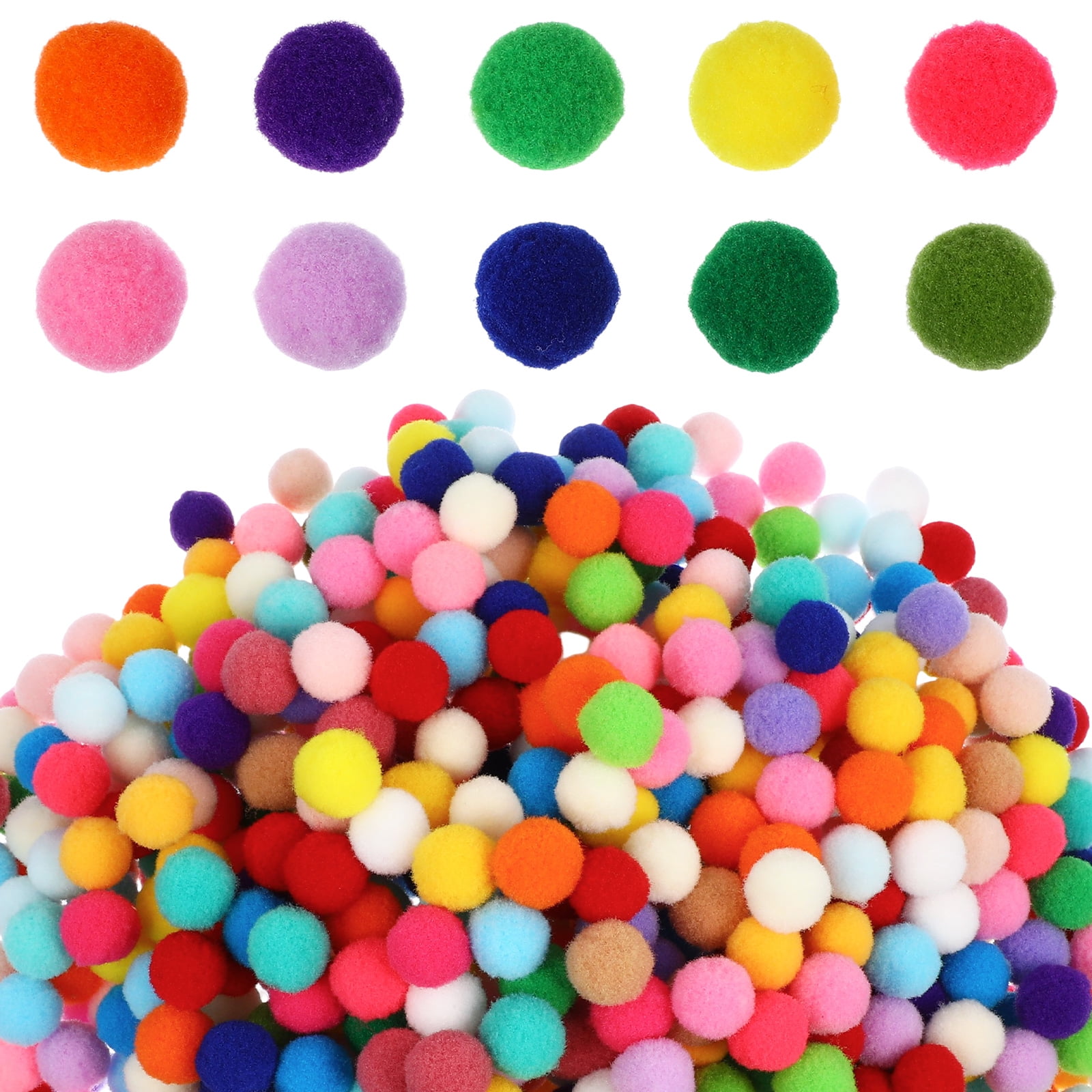 Monyance pom poms for kids 1000 Pcs Colorful Pom Poms Balls Fluffy ...