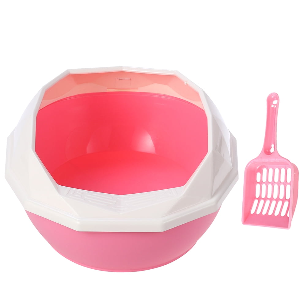 FRCOLOR 1 Set Pink Plastic Cat Litter Box with Shovel for Storage Use ...