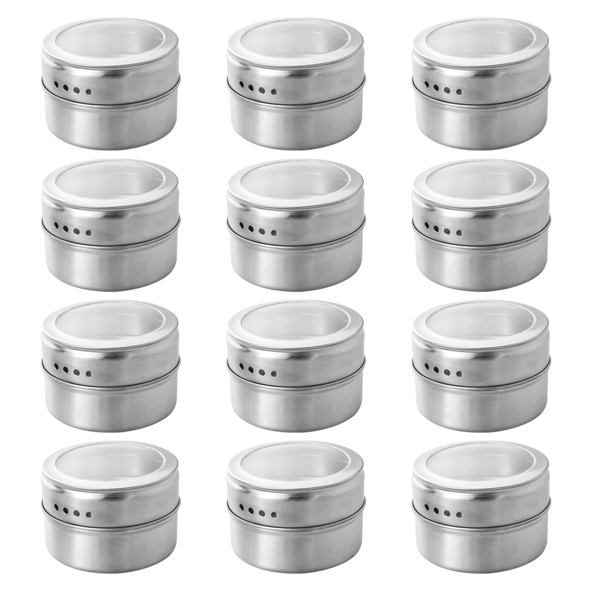 Monyance spice storage tins 12Pcs Stainless Steel Magnetic Multi ...