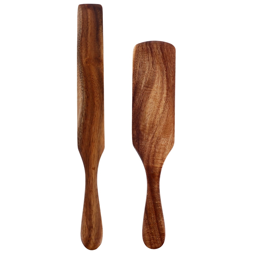 Monyance wooden spatula for cooking 2pcs Natural Acacia Wood Spurtle ...