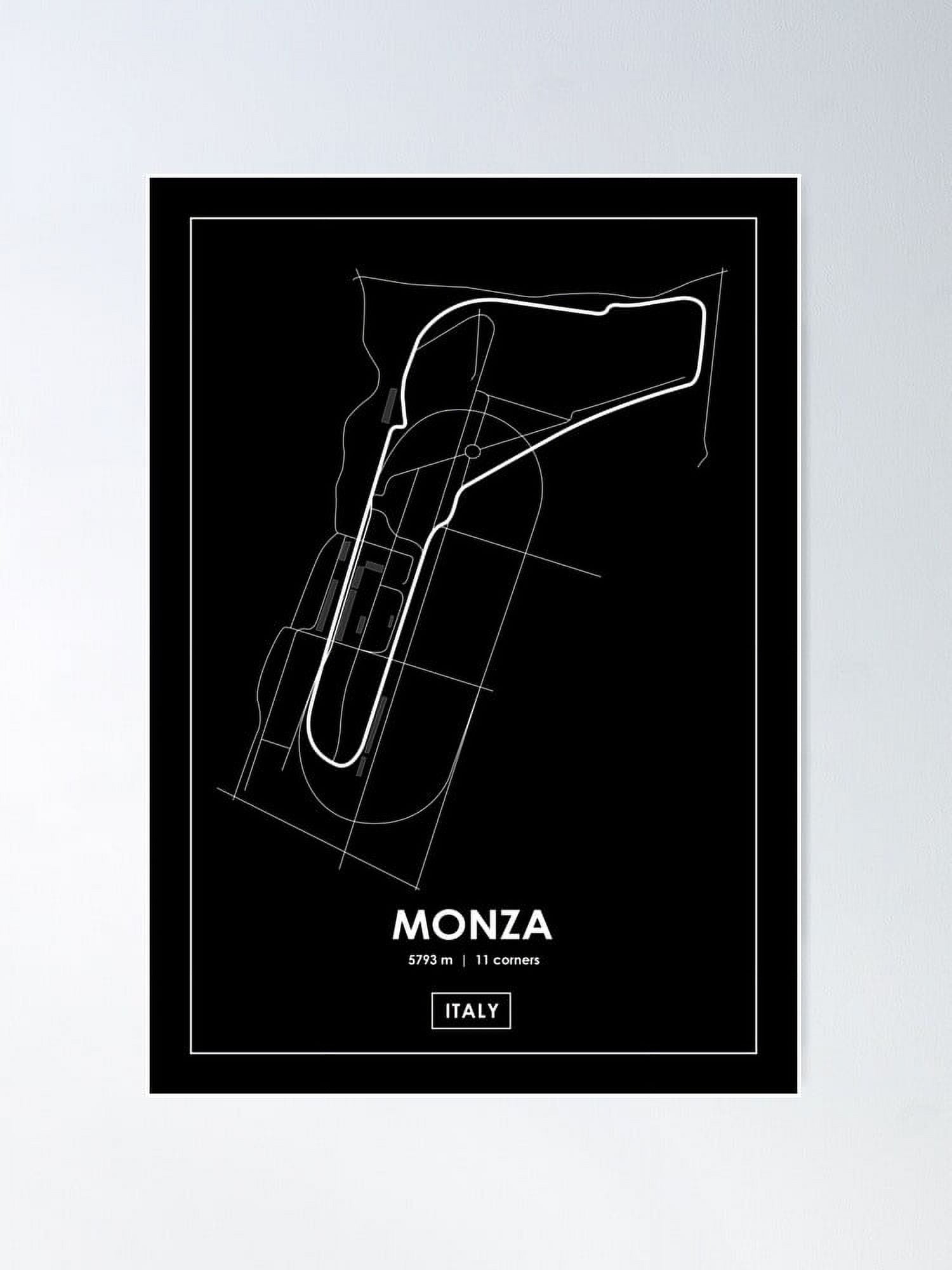 Monza - Italy Track Map WHITE Poster - Walmart.com