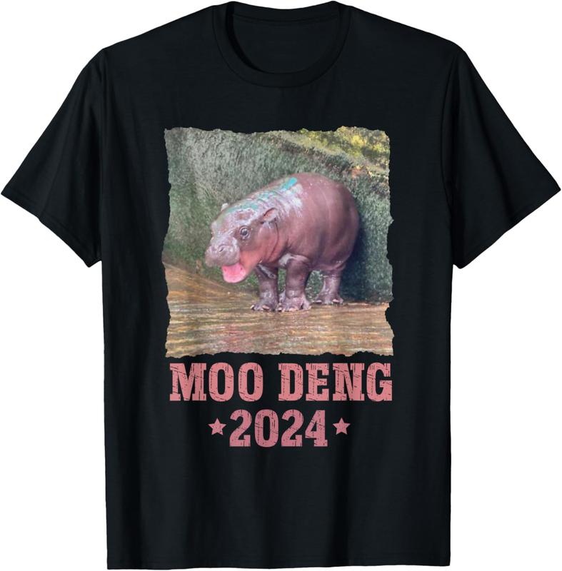 Moo Deng 2024 Moo Deng Moo Deng Cute Baby Hippo Unisex Comfort Tee T ...