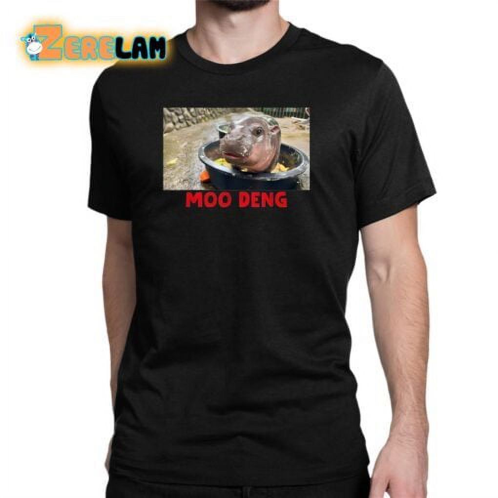 Moo Deng Bouncy Pig In Thai Picture Cute Baby Hippo Shirt - Walmart.com