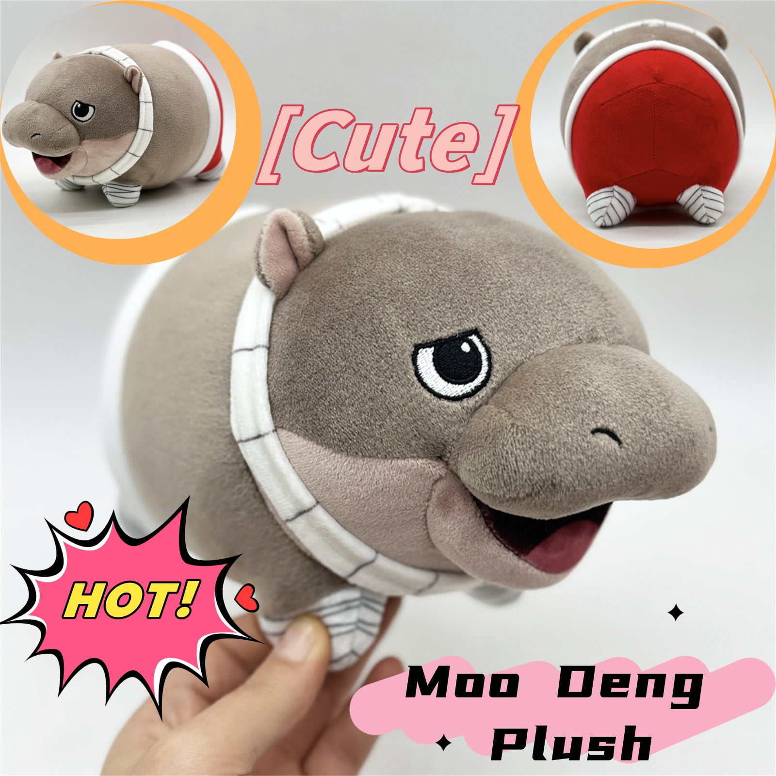 Moo Deng Hippo Plush Bag Doll Plush Bagies Stuffed Animal Toys Pillow ...