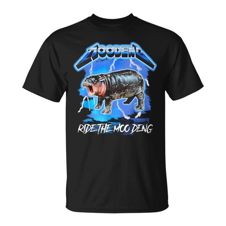 Moo Deng Hippo Ride The Moo Deng T-Shirt – Cute Thai Animal Graphic Tee ...