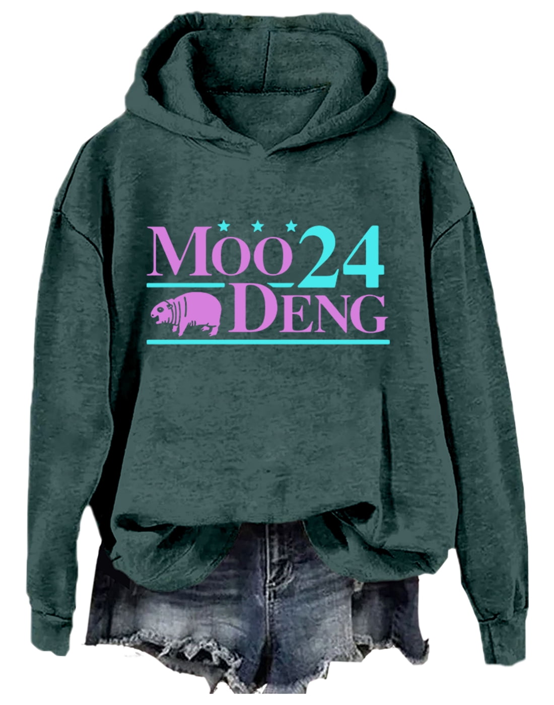 Moo Deng Hoodie, I Love Moo Deng Hoodie, Moo Deng Bootleg Rap Hoodie ...