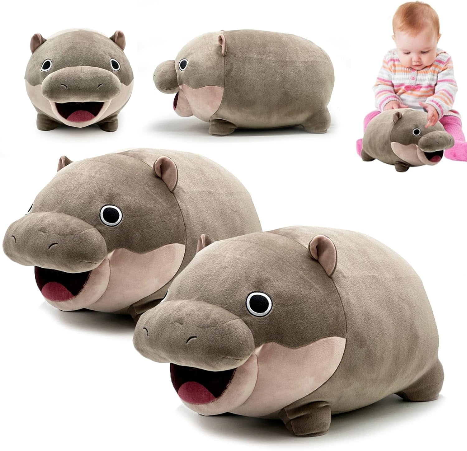 Moo Deng Plush Moo Deng Plushie, 2024 Moo Deng Hippo Plush - 16" Cute ...