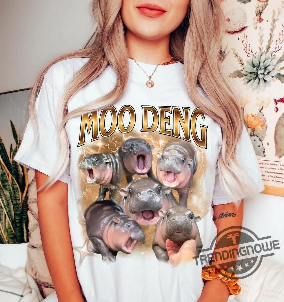 Moo Deng Rap Shirt Moo Deng T Shirt Hippo Cute Moo Deng Funny Tshirt ...
