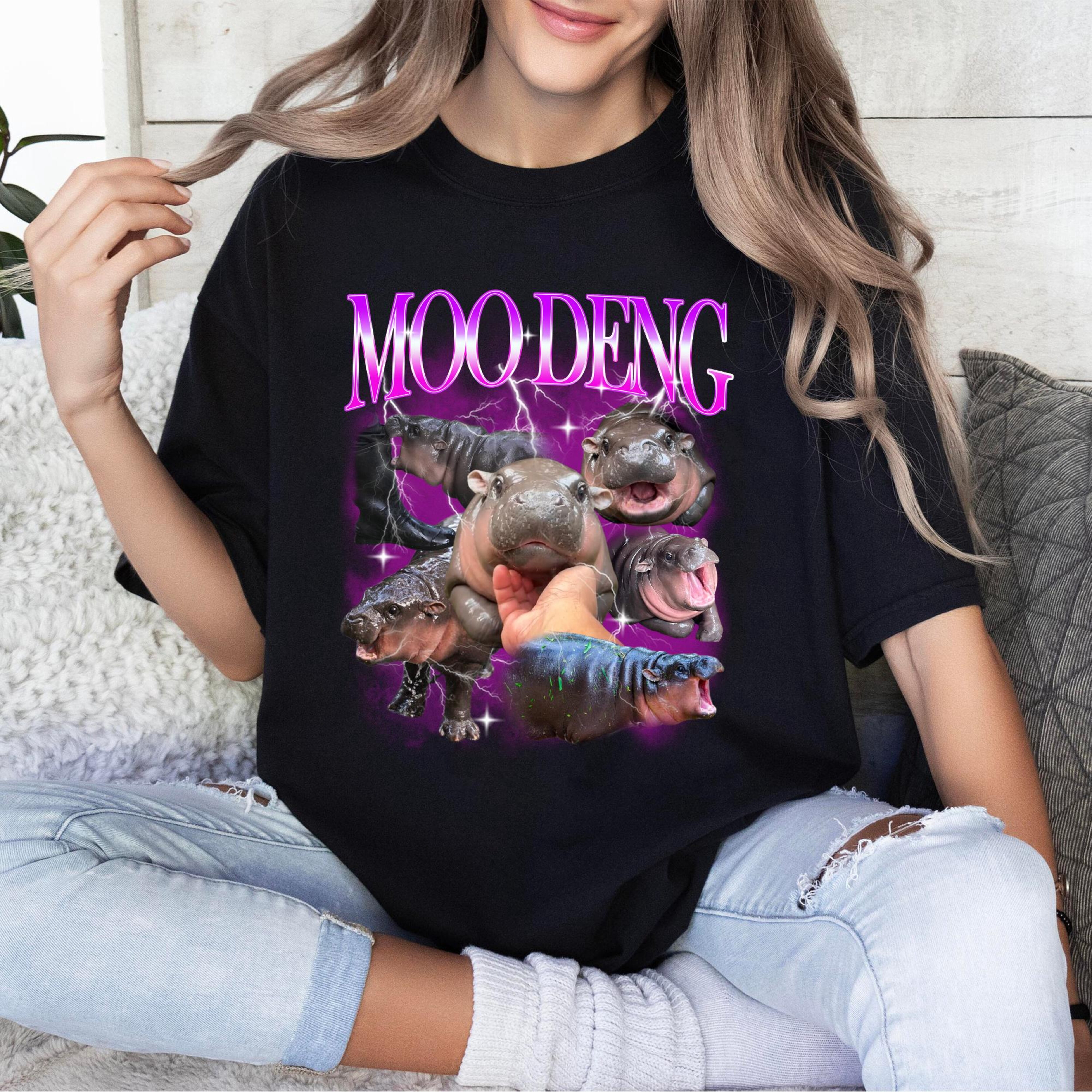 Moo Deng Shirt, Cute Moo Deng Shirt, Baby Hippo Meme, Moo Deng Baby ...