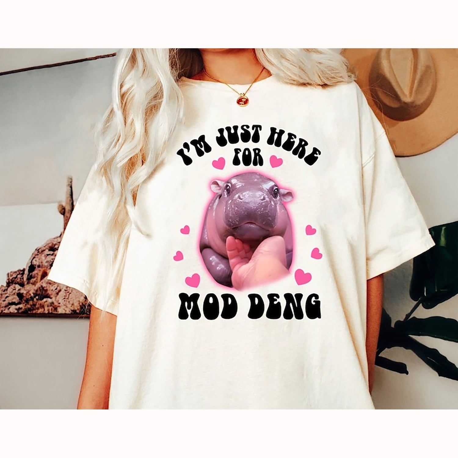 Moo Deng TShirt, moo deng merch, moo deng gift, baby hippo tee, zoo ...