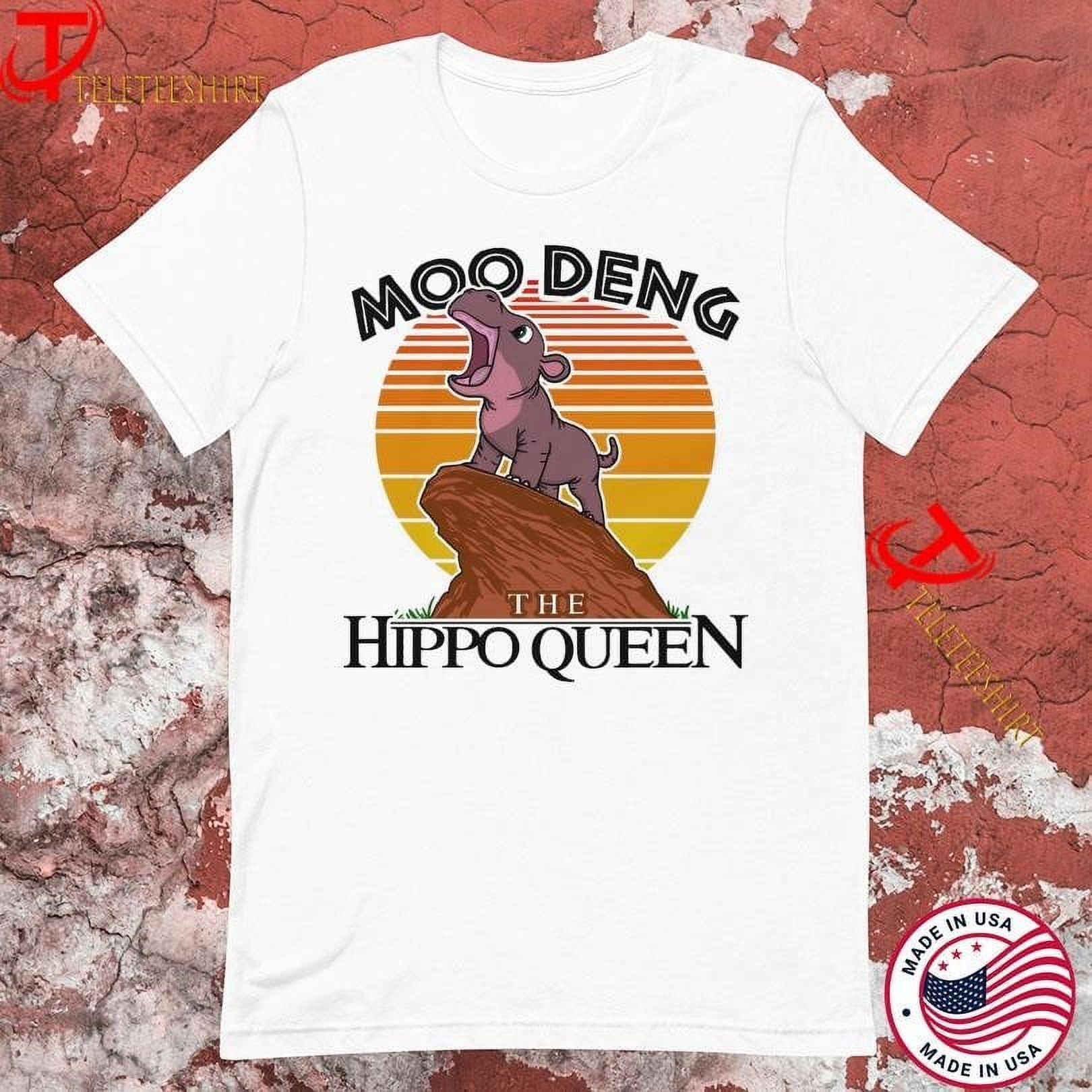 Moo Deng The Hippo Queen T-shirts - Walmart.com