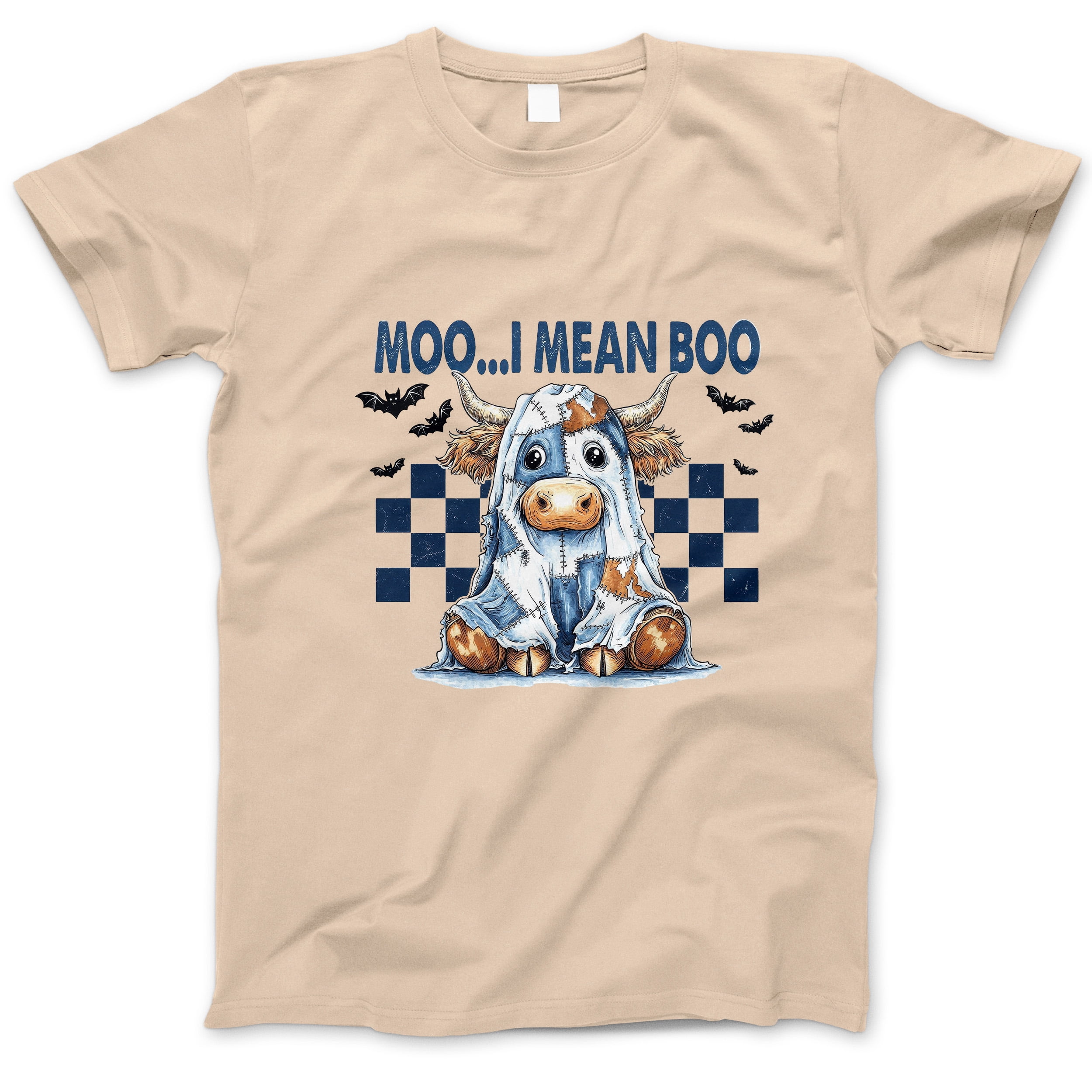 Moo I Mean Boo Cow Halloween T-Shirt, Funny Highland Cow Ghost Costume ...
