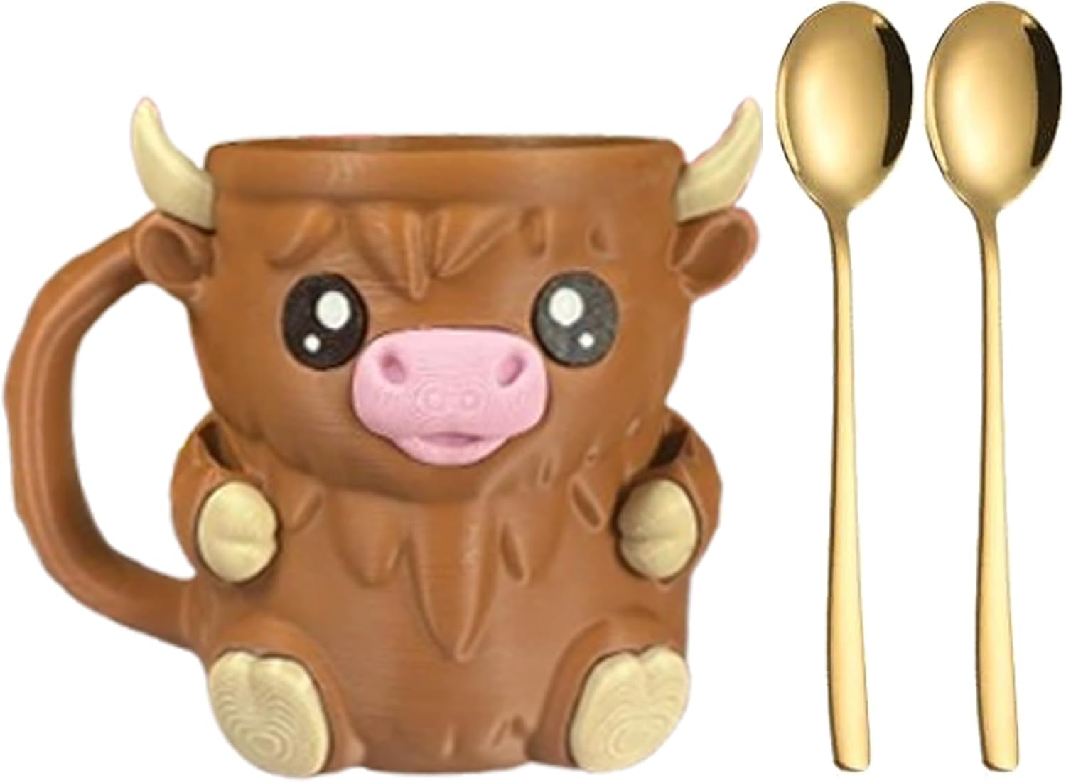 Moo Mug Ice Cream Holder, Highland Cow Ice Cream Pint Holder With ...