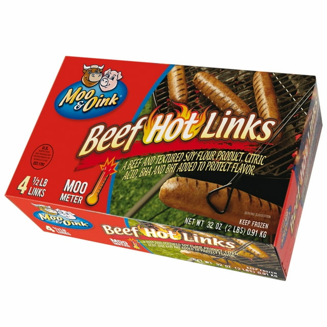 Moo & Oink Beef Hot Links, 4 Count, 32 oz Box (Frozen) - Walmart.com