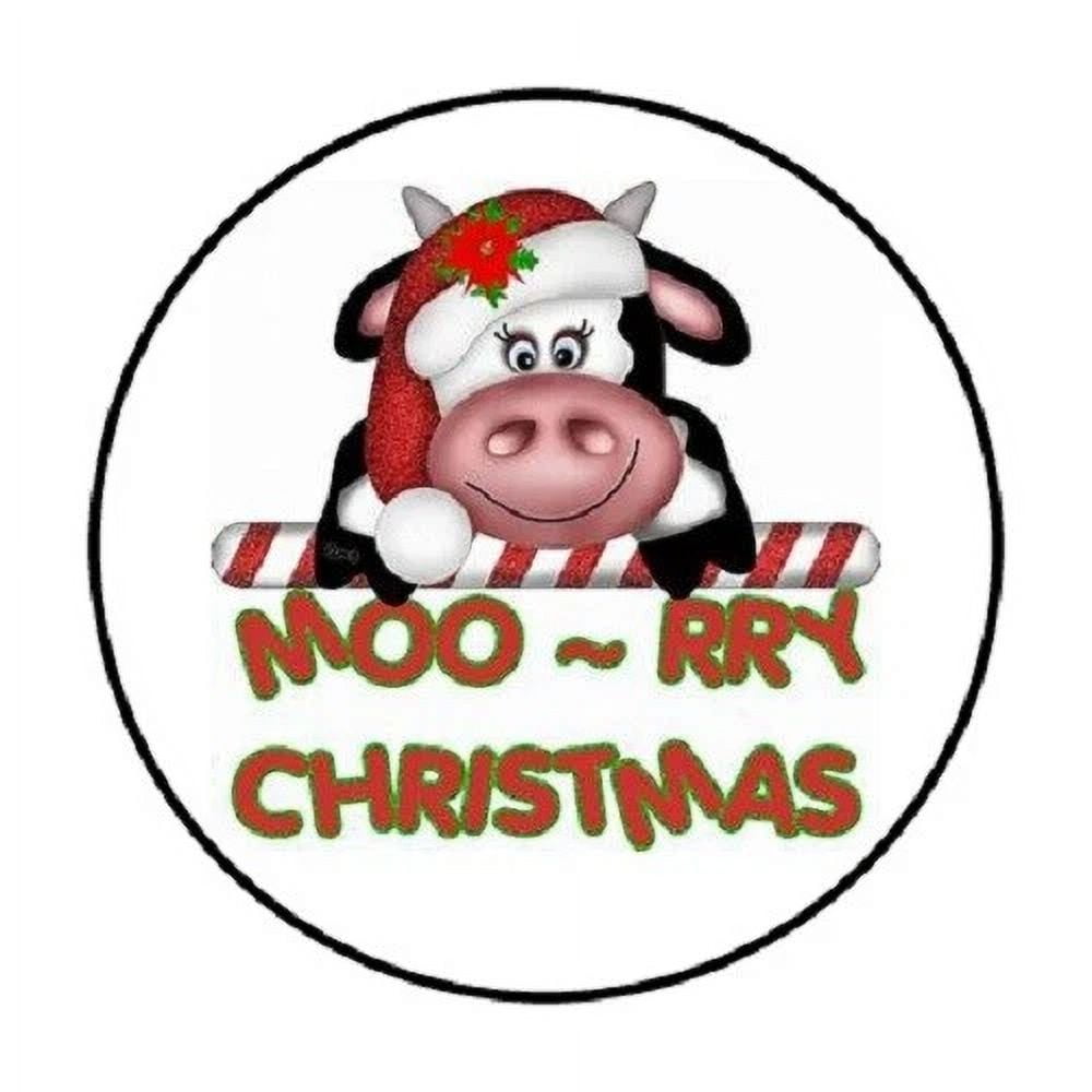 Moo-Rry Christmas Cow Sticker Phone Decal Water Bottle Stickers Car ...