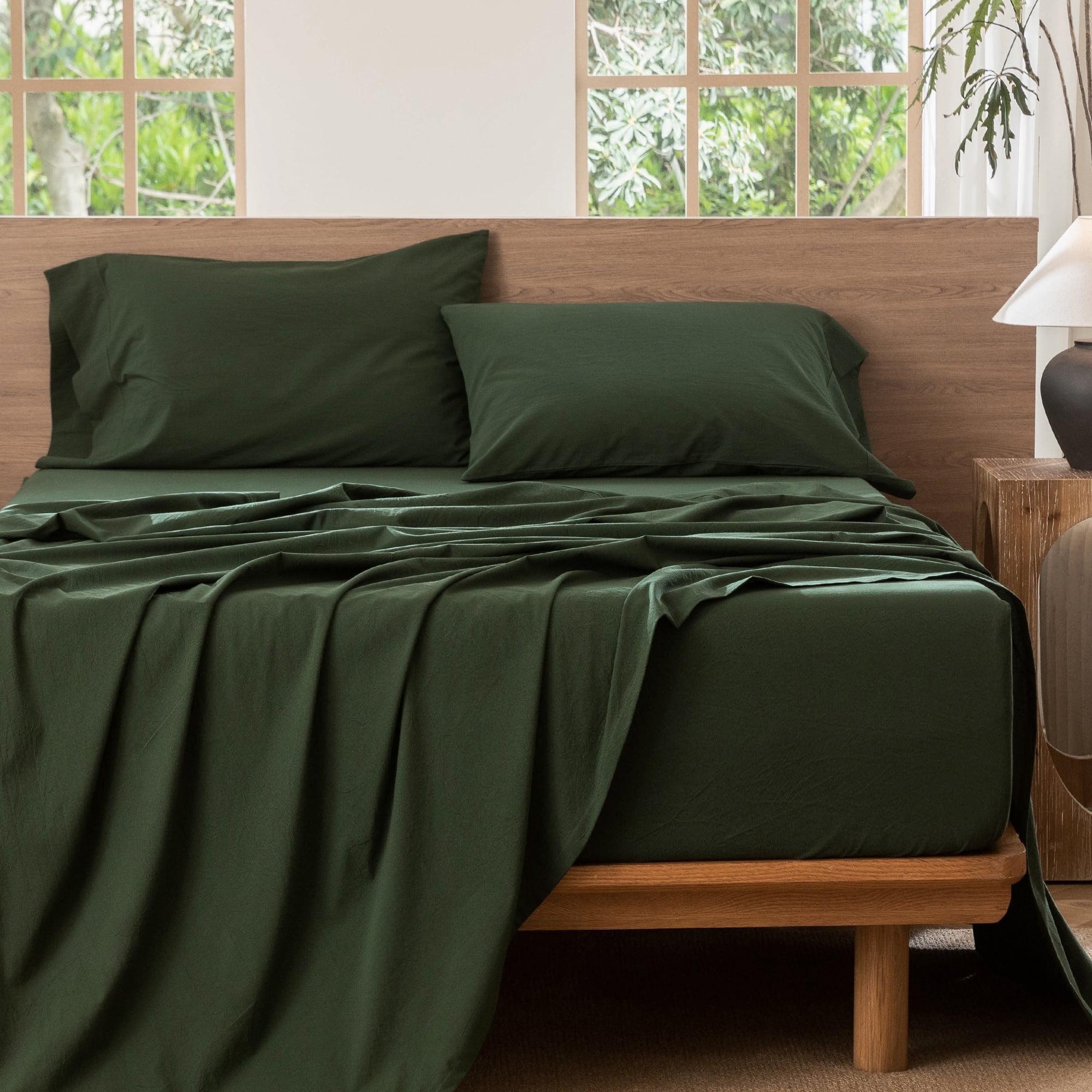 MooMee Queen Bedding Set, 100% Washed Cotton, Breathable, Durable, Soft ...