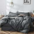 MooMee King Size Duvet Cover Set, 100% Washed Cotton, Breathable, Soft ...