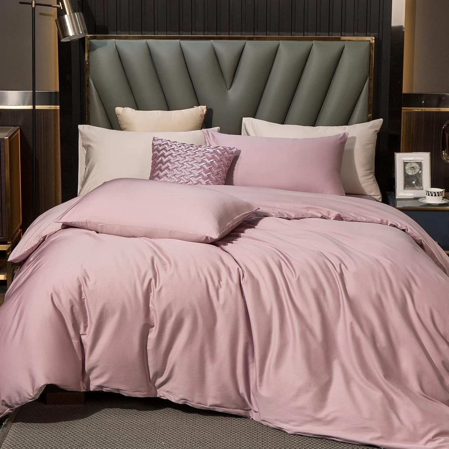 MooMee Duvet Cover Set Queen 600-TC 100% Extra Long-Staple Cotton ...