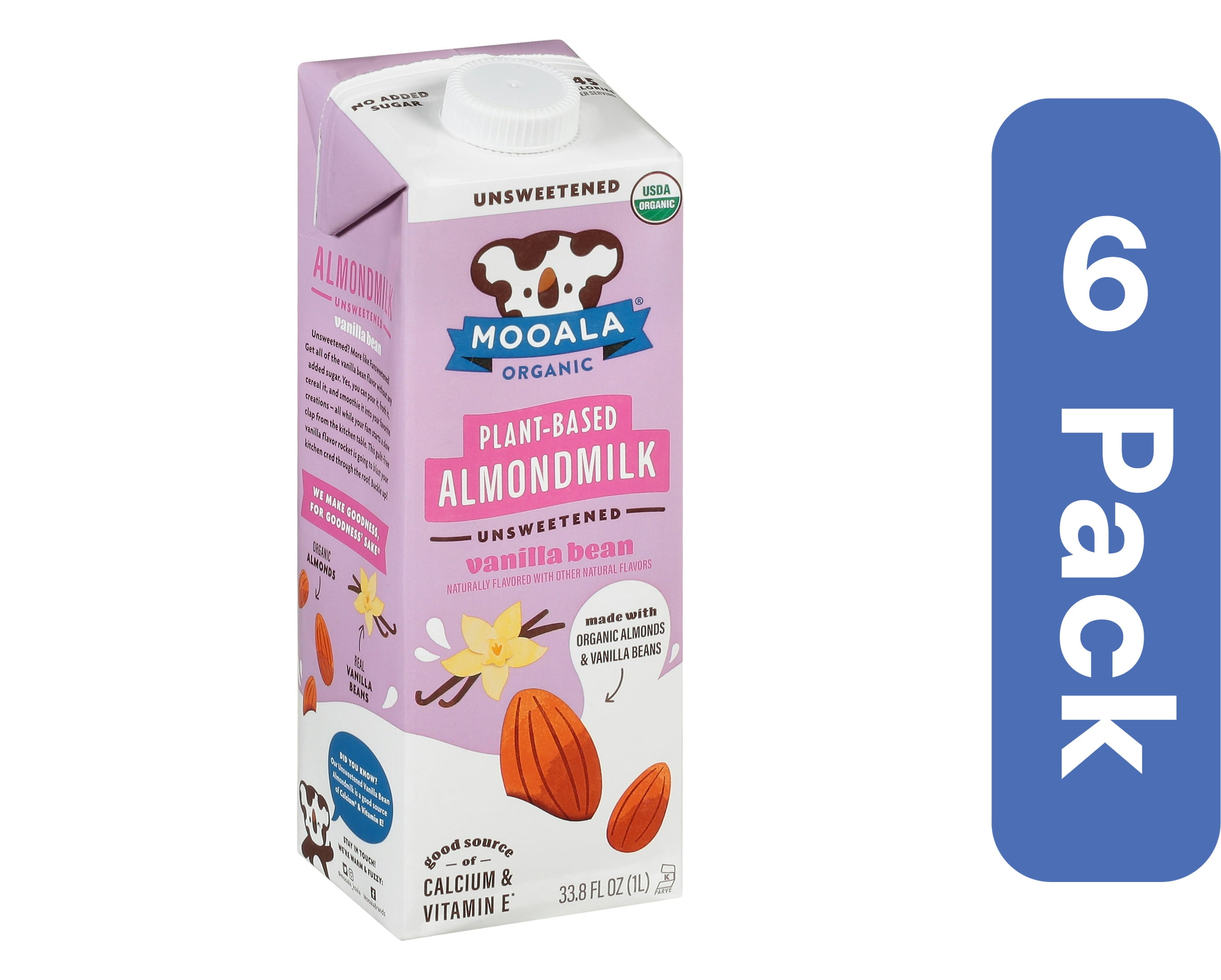 Mooala Almond Milk Unsweetened Vanilla 32 oz (Pack Of 6) - Walmart.com