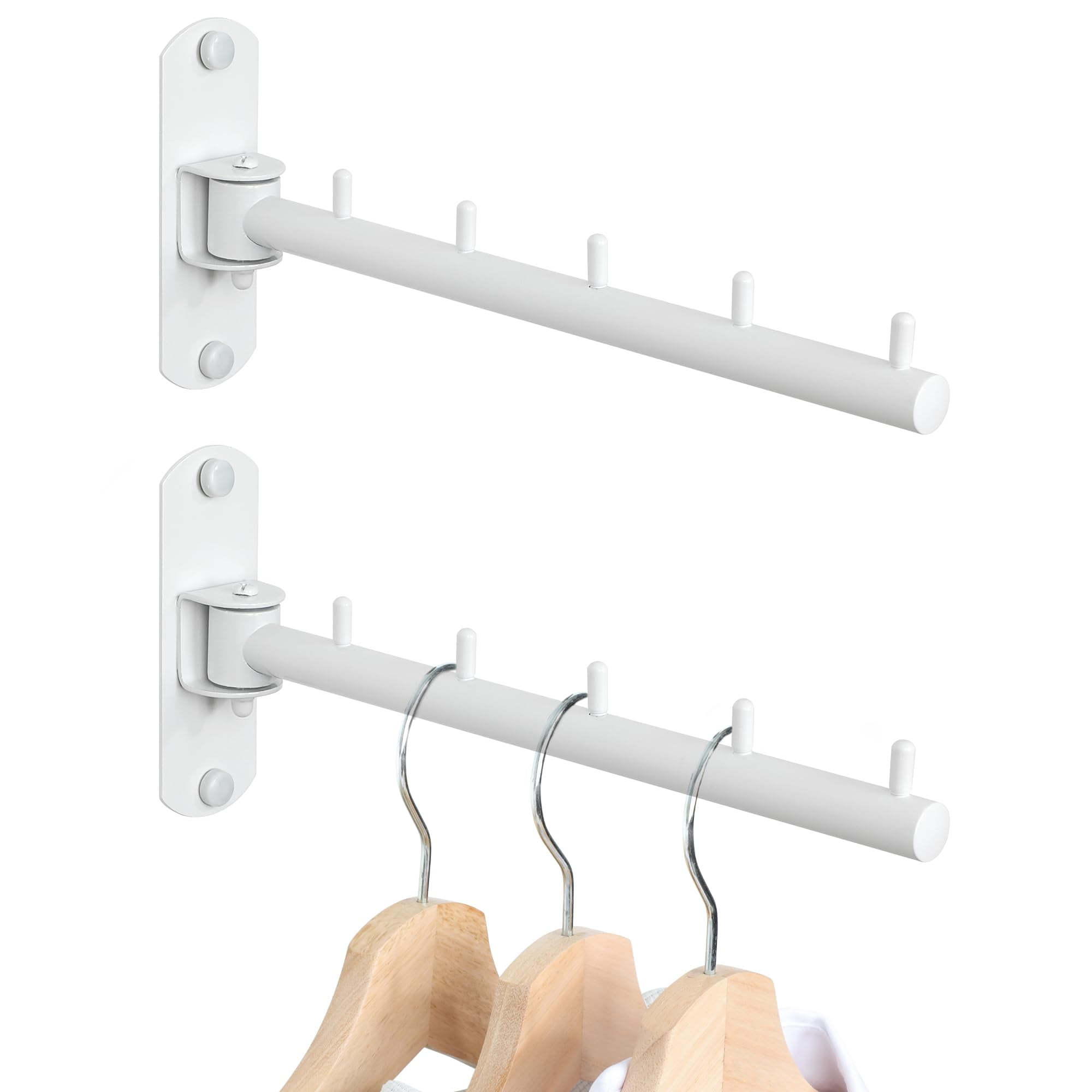 Mooche Swing Clothes Hanger Rack,2-Pack Garment Racks Wall Clothes Bar ...