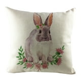 Moocorvic 18" x 18" Easter Bunny Flax Decorative Throw Pillow Covers ...