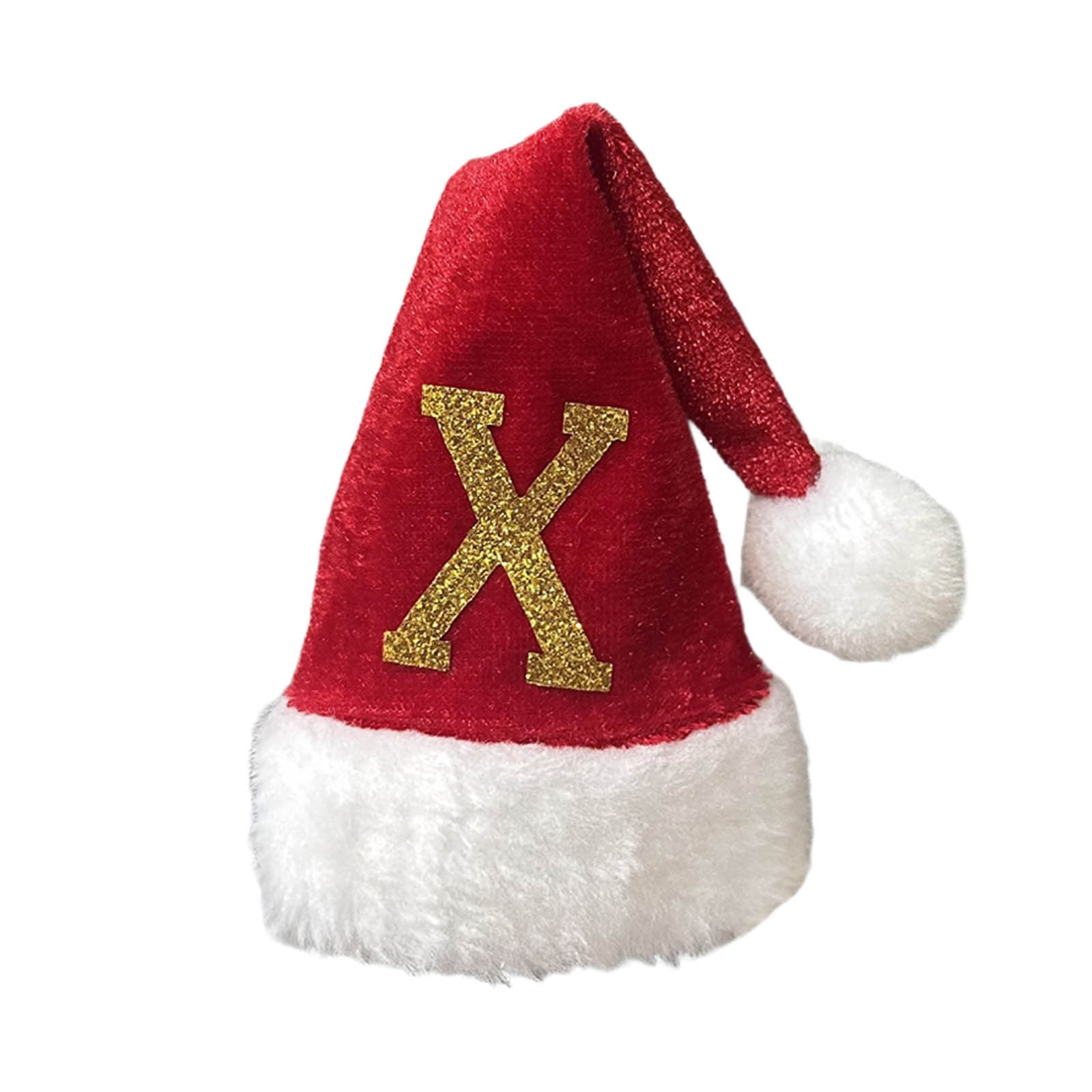 Moocorvic 26 Initials Mini Santa Hat Christmas Tree Decorations, Red ...