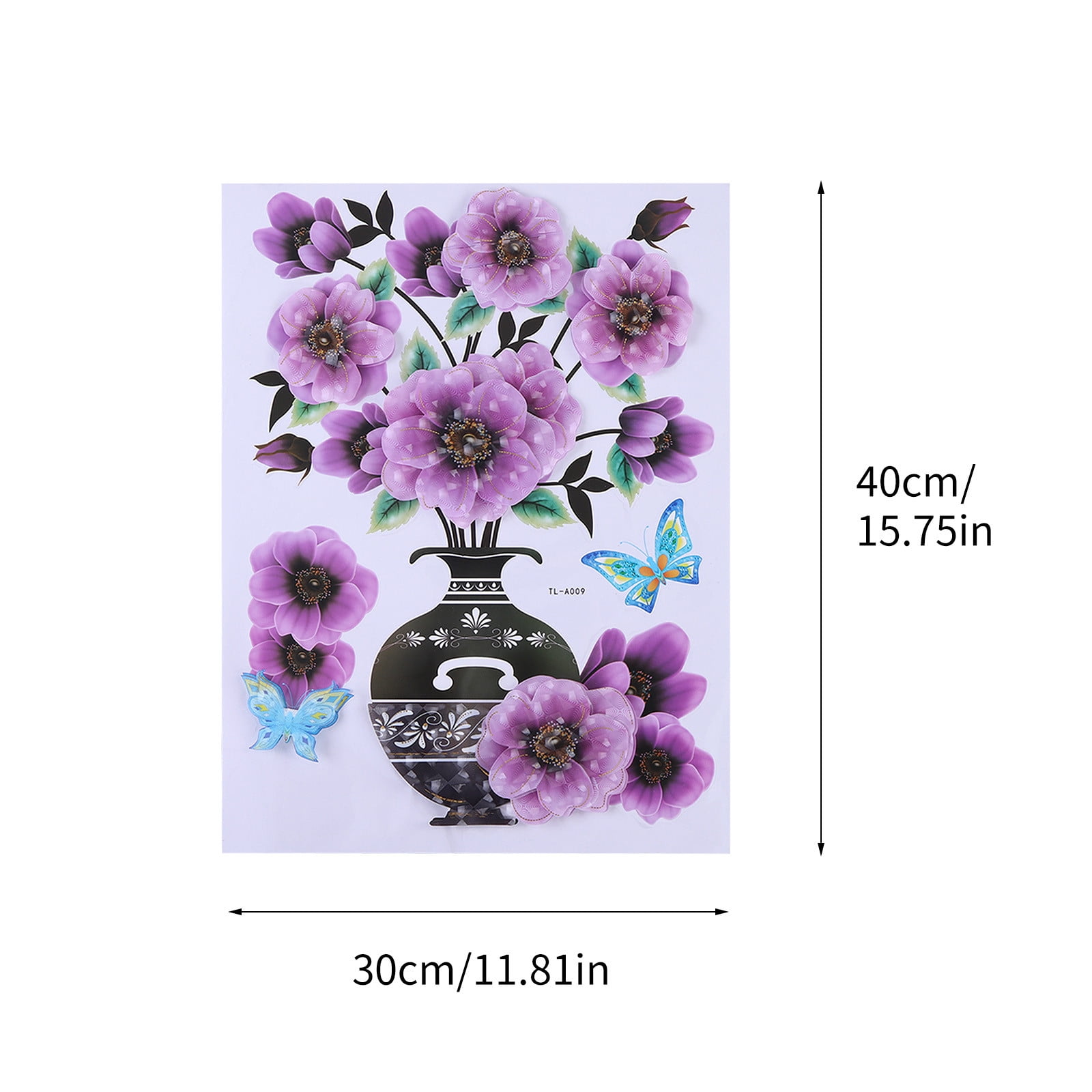 Moocorvic 3D Watercolor Vase Wall Stickers, White Ceramic Vases 3D Wall ...