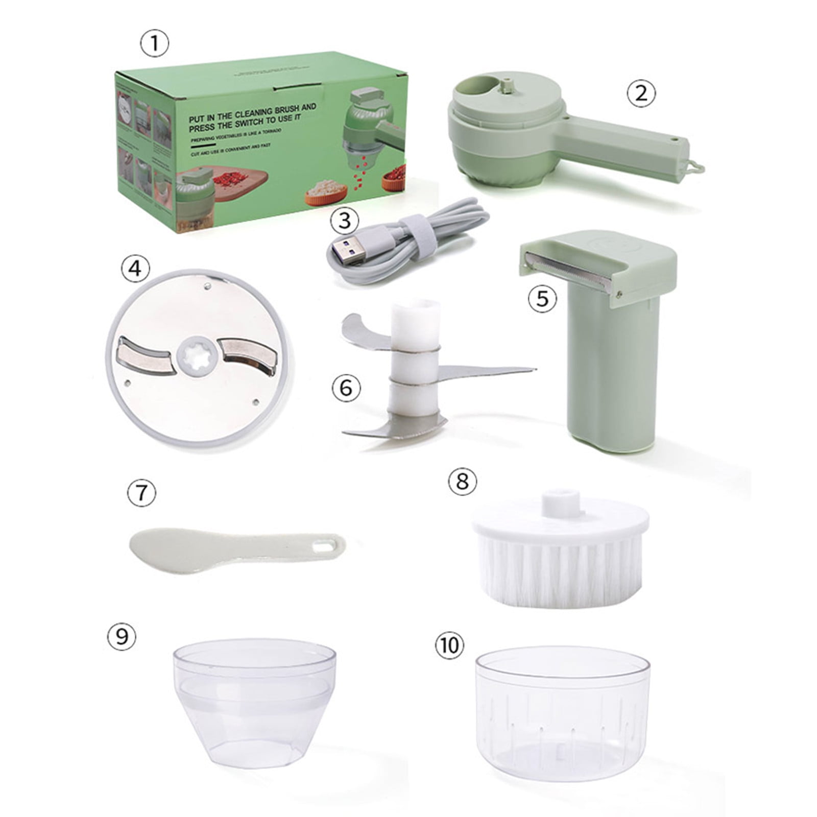 Moocorvic 4-in-1 Handheld Electric Chopper Set, Chopper Mini Cordless ...