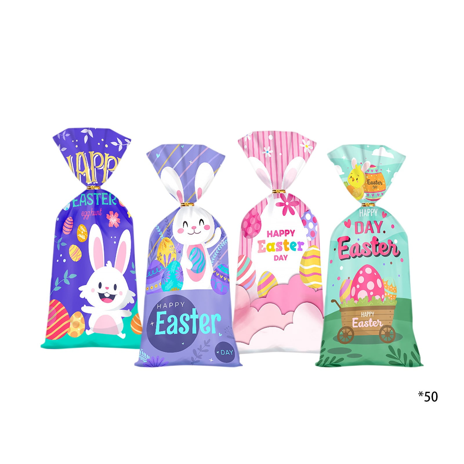 Moocorvic 50PCS Easter Candy Bags for Party Favors Treat Bags Easter ...