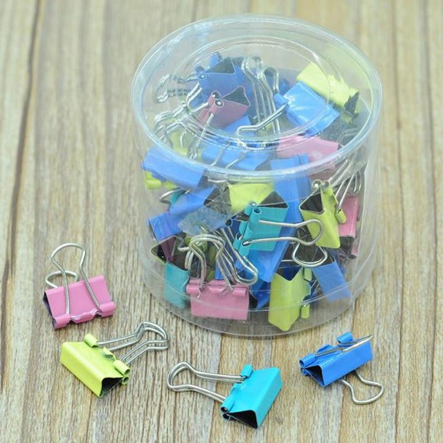 Moocorvic 60x Colorful Metal Paper File Binder Clips 15mm Office Supply ...